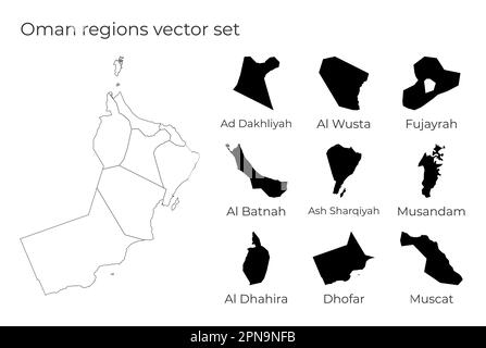 Oman map collection. Borders of Oman for your infographic. Colored ...