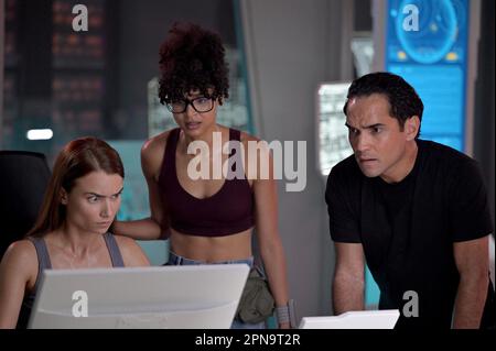 THE ARK, from left: Tiana Upcheva, Reece Ritchie, Richard Fleeshman ...