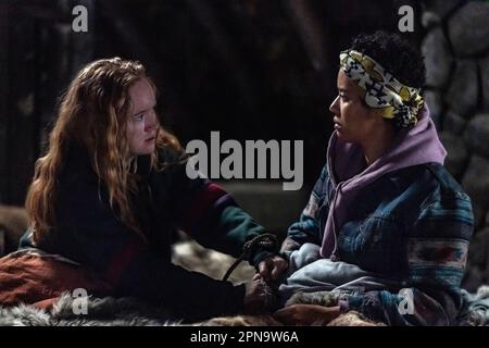 YELLOWJACKETS, from left: Liv Hewson, Nia Sondaya, Alexa Barajas, Kevin ...