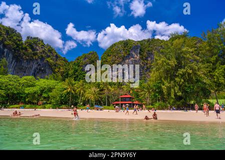 Sea with emerald water, cliffs and coconut trees in Tabatinga beach ...