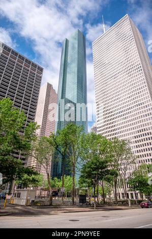 Hoston, Texas - April 8, 2023: Skyscrapers in the financial district of ...