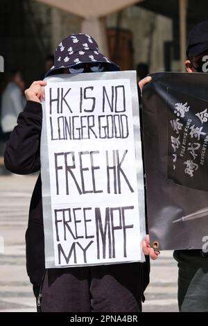 London, UK. Hongkongers stage a protest outside the Guildhall against ...