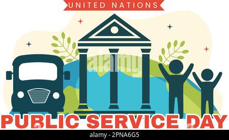 United Nations Public Service Day Vector Illustration on June 23 with ...