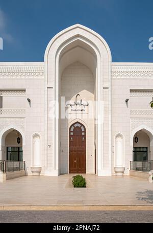 Typical Qatari Architecture, exterior of Feeh Al'Aafia restaurant ...