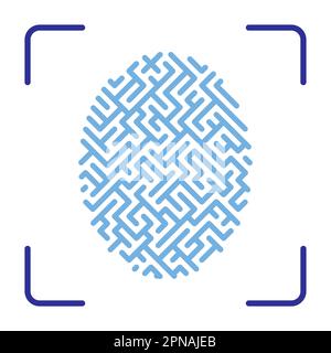 Fingerprint maze with cells. Fingerprint bio metric identification ...
