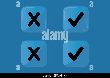 Tick or cross mark, right or wrong sign abstract hand drawn background ...