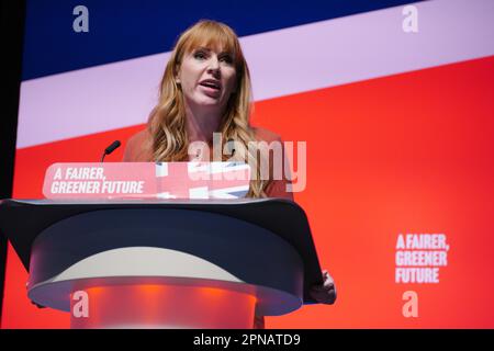 Deputy leader Angela Rayner making her speech during the Labour Party ...