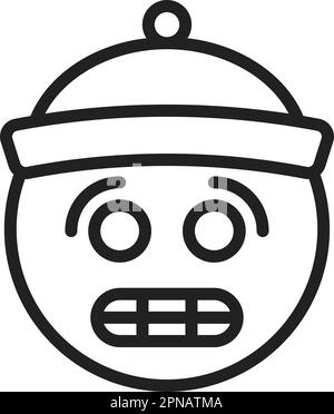 Cold freezing emoticon vector icon symbol emoji isolated on white ...