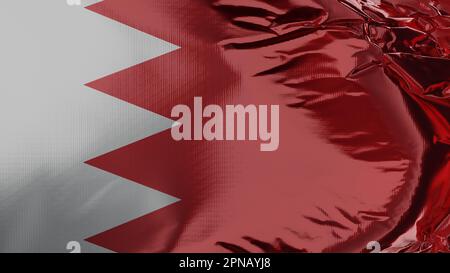 Flag of Bahrain Waving in the wind, Bahrain National flag wave, fabric ...