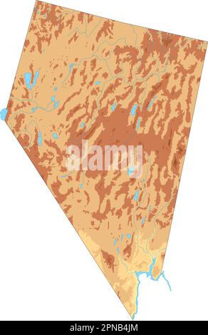 High detailed Nevada physical map with labeling Stock Vector Image ...