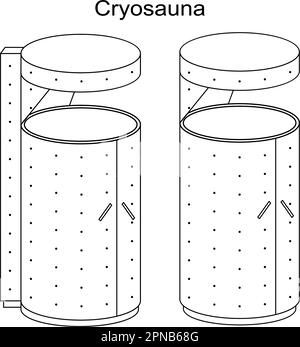 Cryosauna ice therapy vector illustration for benign and malignant ...