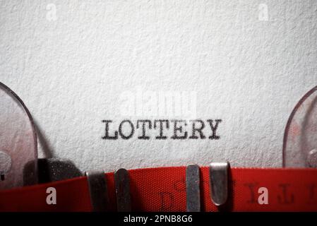 Lottery word written with a typewriter Stock Photo - Alamy