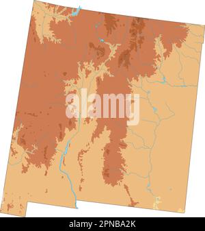 High detailed Mexico physical map with labeling Stock Vector Image ...