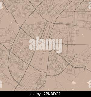 Gaborone map, capital city of Botswana. Municipal administrative area ...