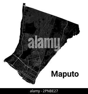 Urban city vector map of Maputo, Mozambique. Vector illustration ...