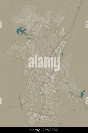 Urban city vector map of Windhoek, Namibia. Vector illustration ...