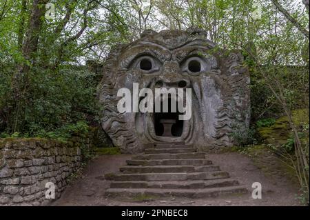 The ancient statue representing the ogre, in the park of monsters in ...