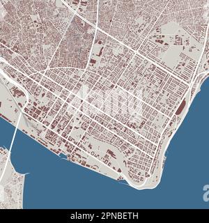 Urban city vector map of Maputo, Mozambique. Vector illustration ...