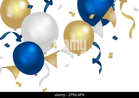 Colorful balloons illustration for left corner design elements Stock ...