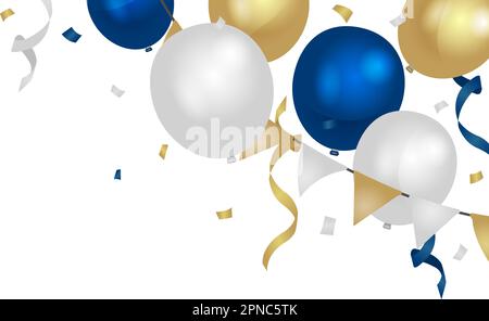 Colorful balloons illustration for right corner design elements Stock ...