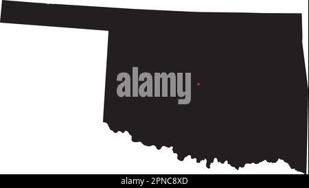 Oklahoma state map. US state map. Oklahoma silhouette symbol. Vector ...