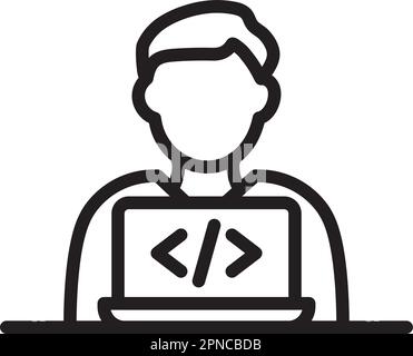 Web Development Programmer outline icon set. Online coding vector icons ...