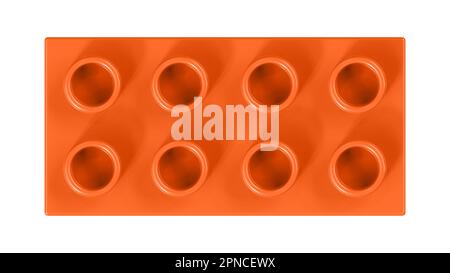 Bright Orange Lego Block Isolated on a White Background. Close Up View ...