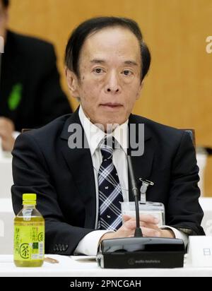 Bank of Japan Governor Kazuo Ueda attends a press conference after the ...