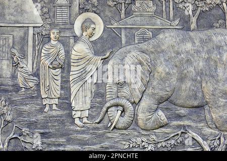 The Life of the Buddha, Siddhartha Gautama. Taming an Elephant with ...
