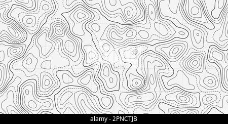 Ocean topographic line map with curvy wave isolines vector illustration ...