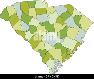 South Carolina - Highly detailed editable political map with labeling ...