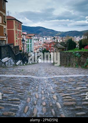 colorful old basque neighborhood at bilbao, Spain. High quality photo ...