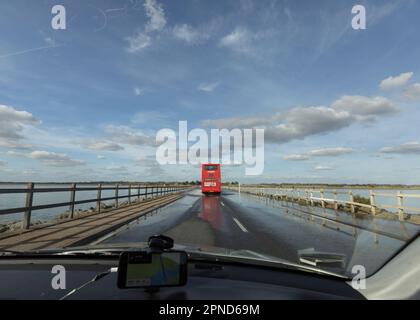 Crossing the Strood causeway from Mersea Island on the 10th October ...