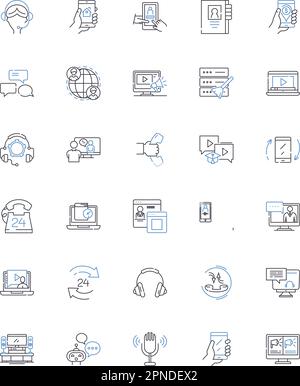 Ipad line icons collection. Tablet, Apple, Touchscreen, Portable ...