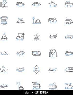 Transit line icons collection. Commute, Bus, Train, Subway, Transit ...