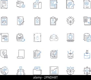 documentation line icons collection. Recordkeeping, Compilation ...