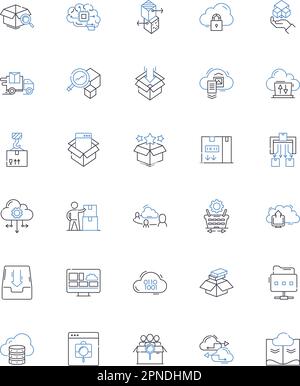 Hoarding line icons collection. Chaos, Disorder, Clutter, Obsession ...