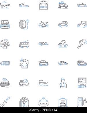 Transferal line icons collection. Exchange, Movement, Transfer ...