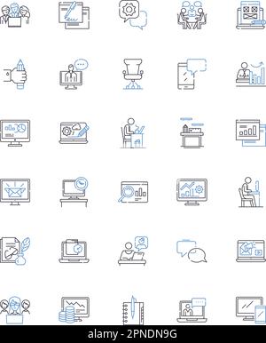 Project milests line icons collection. Progress, Achievement, Success ...