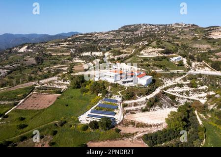 Aerial view of the Kolios Winery, Statos-Ayios Fotios, Cyprus Stock ...