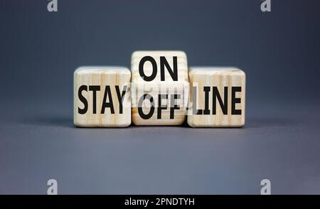 Stay online or offline symbol. Concept word Stay online or offline on ...