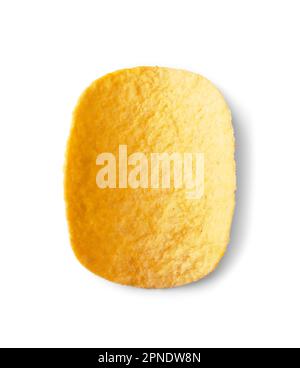 One potato chip isolated on a white background Stock Photo - Alamy