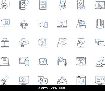 Automated agents line icons collection. Intelligence, Robotics ...