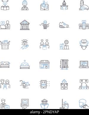 Workforce line icons collection. Productivity, Diversity, Collaboration ...