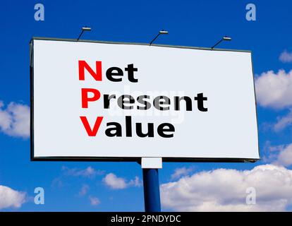 NPV net present value symbol. Concept words NPV net present value on ...