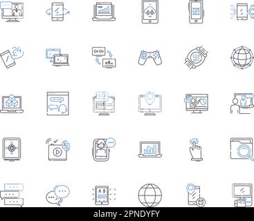 Resource checking line icons collection. Availability, Inventory ...