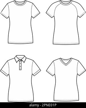 Set of womens tshirts. Fashion CAD Stock Vector Image & Art - Alamy