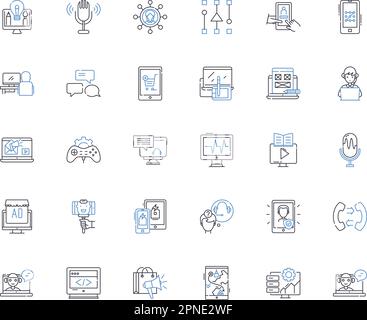 Neural nerks line icons collection. Artificial, Intelligence, Machine, Learning, Synapse ...