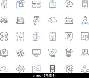 Advanced technology line icons collection. Nanotechnology, Robotics ...