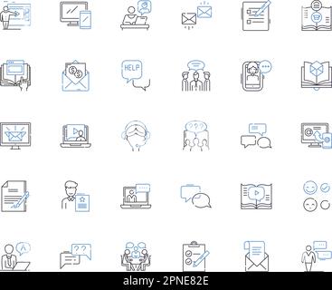Correspondence line icons collection. Letters, Emails, Messages ...